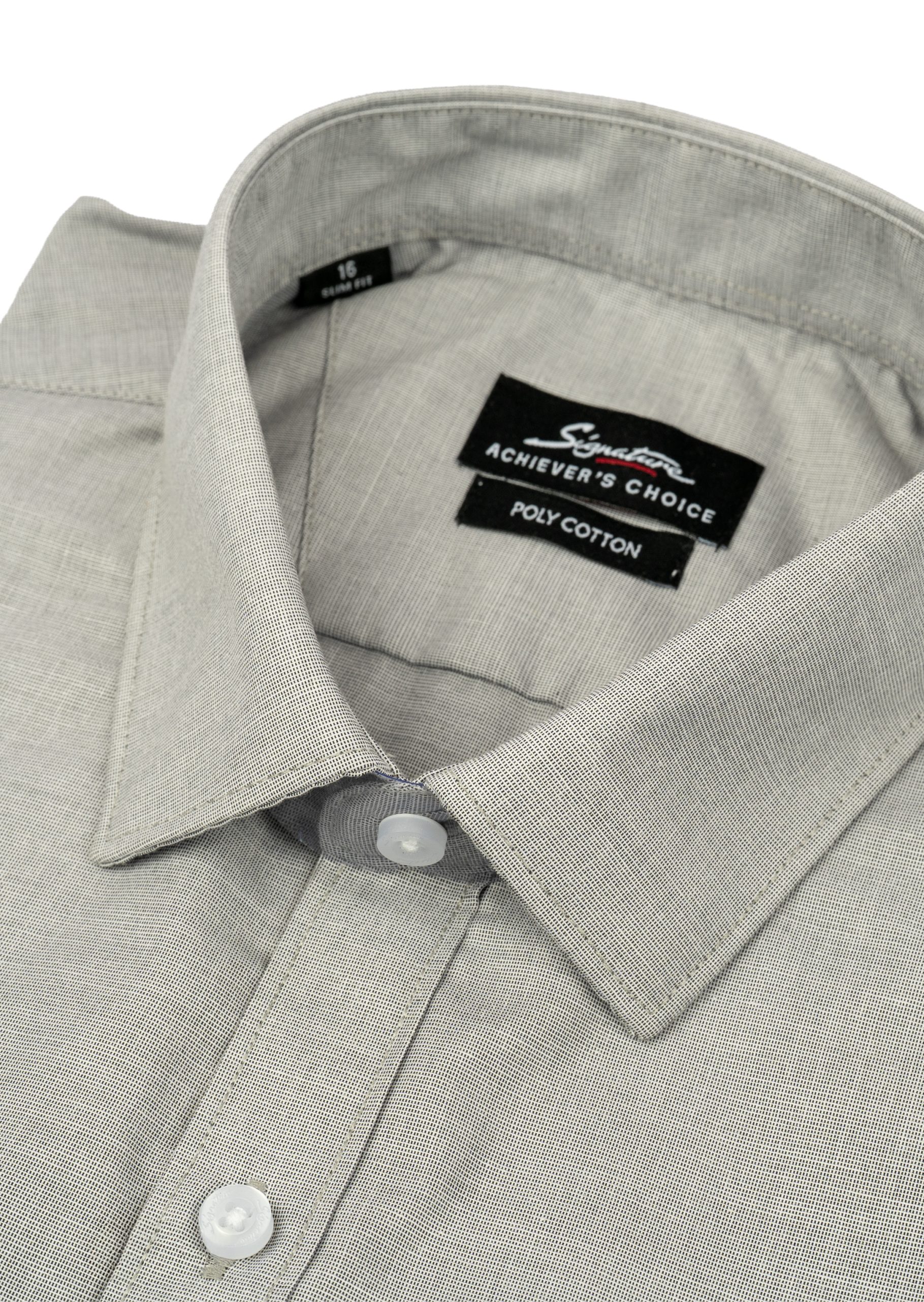 SIGNATURE MEN’S FORMAL SLIM FIT GREY COLOR LONG SLEEVE SHIRT - Signature