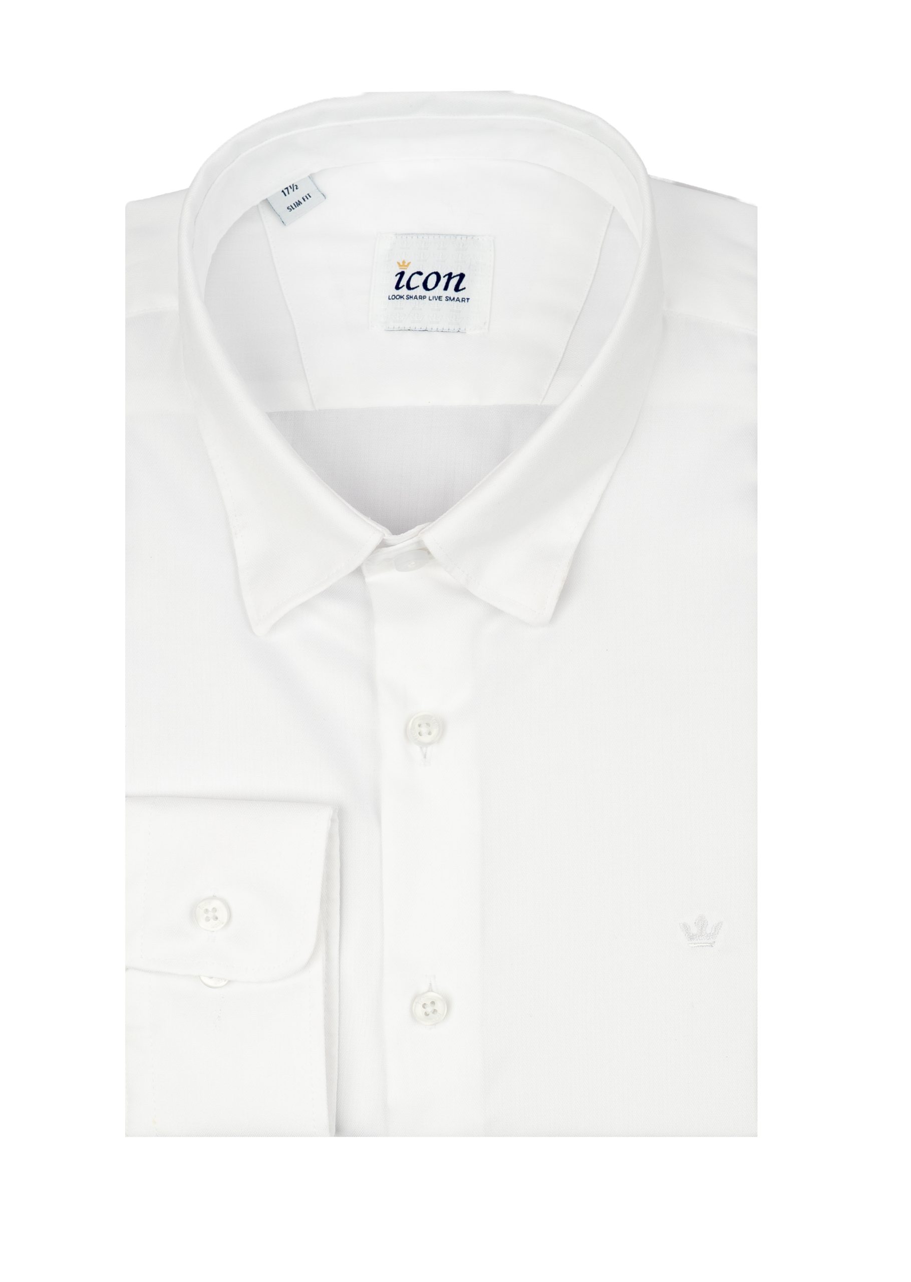 SIGNATURE MEN’S SLIM FIT WHITE COLOR LONG SLEEVE SHIRT - Signature
