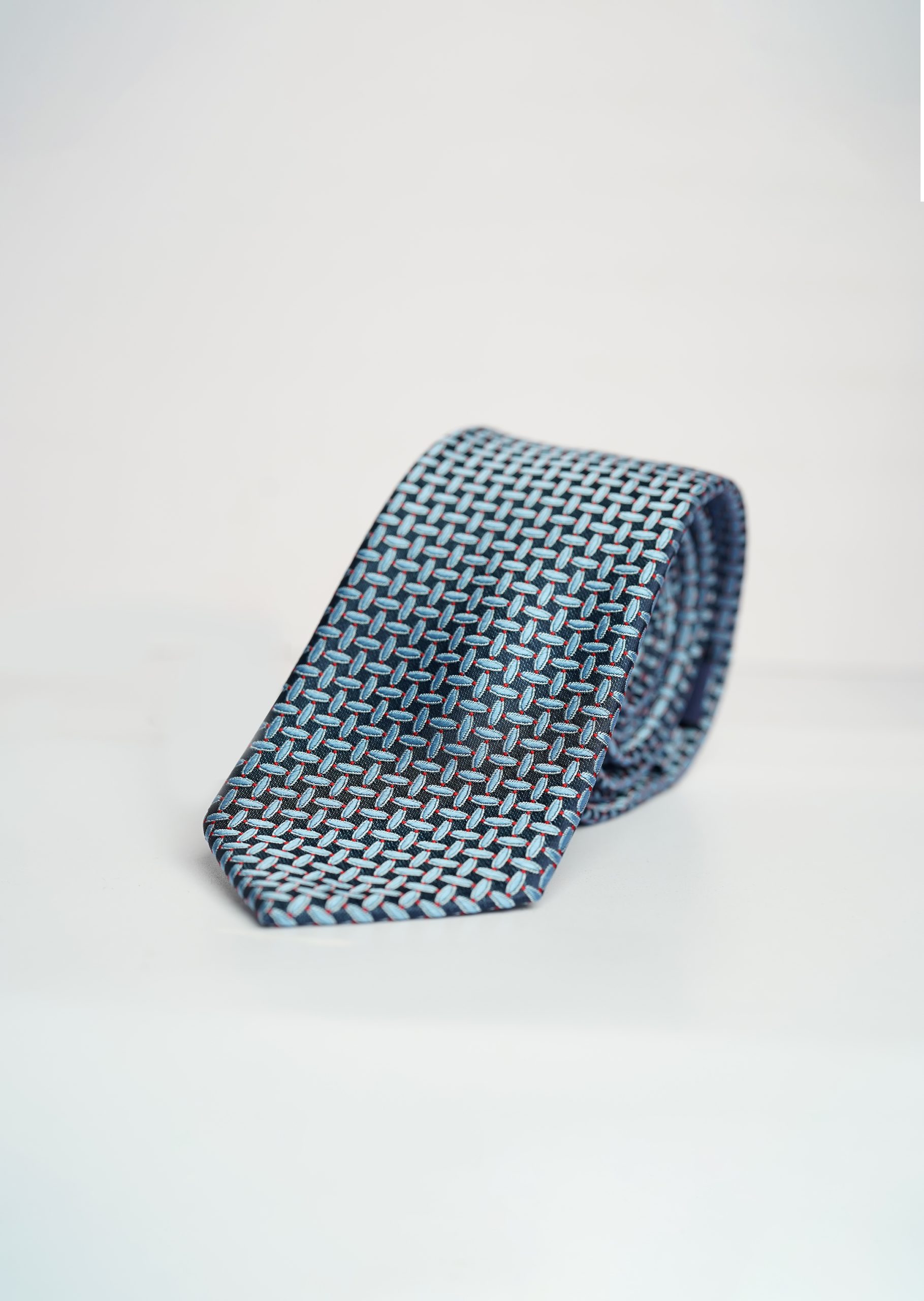 ICON MEN’S SLIM FIT DARK BLUE PRINTED TIE - Signature